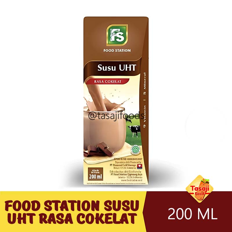 Food Station Susu UHT Rasa Cokelat 200 ML | Tasaji Food