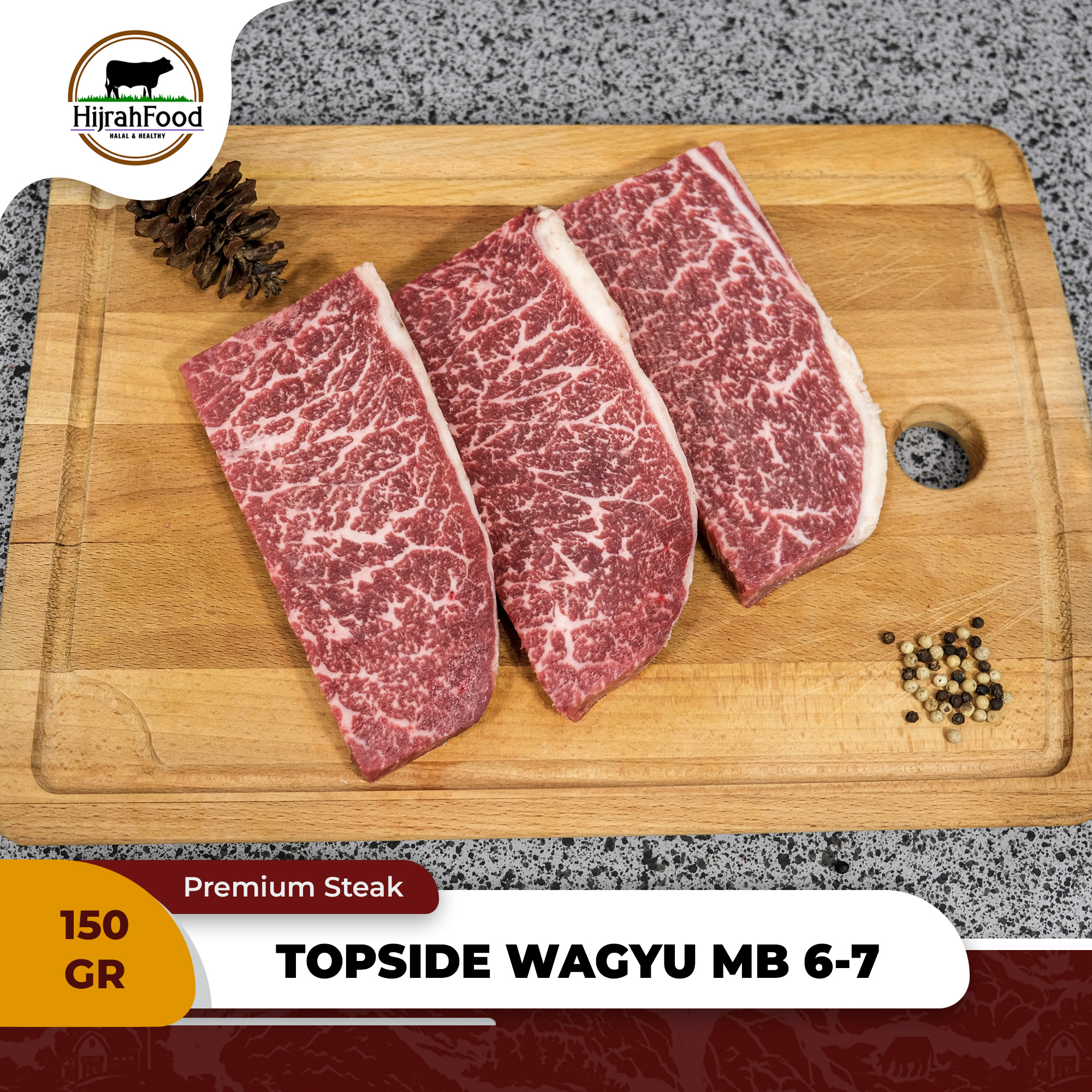 Hijrahfood Topside Beef Wagyu Steak MB 6-7 / 8-9 AUS | Daging Sapi ...